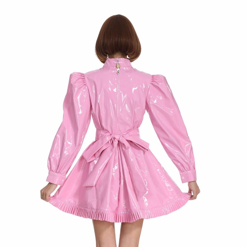 French Maid Girl Sissy Lockable PVC Dress Cosplay Costume Tailor-made ...