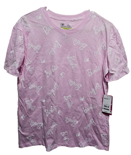 Mattel Barbie NEW♈Junior's LICENSED Printed Tee size L ~light Pink ...