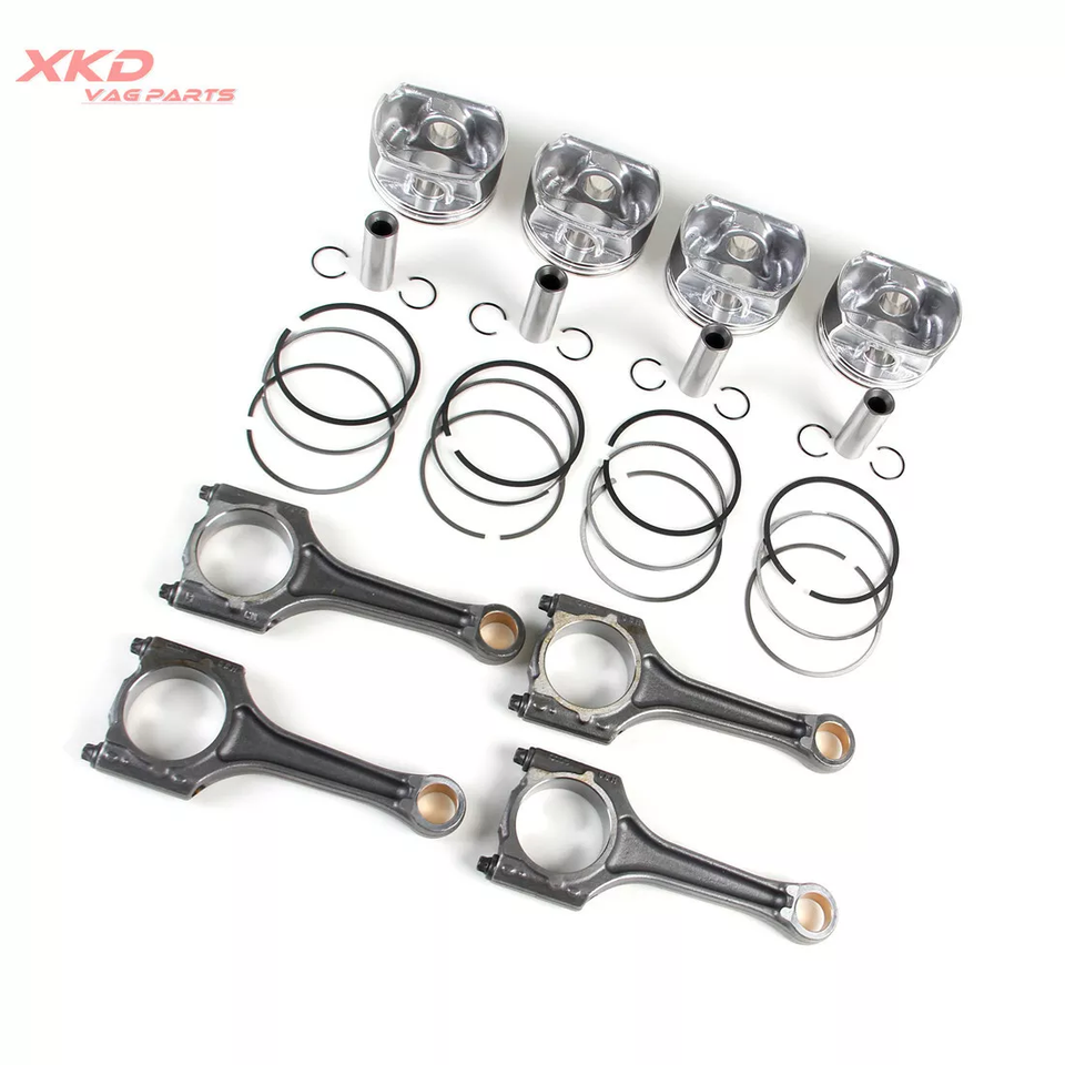 4* Piston Ring Assembly Con Rods 20MM Fit For VW Golf Jetta Audi A4 BPY ...