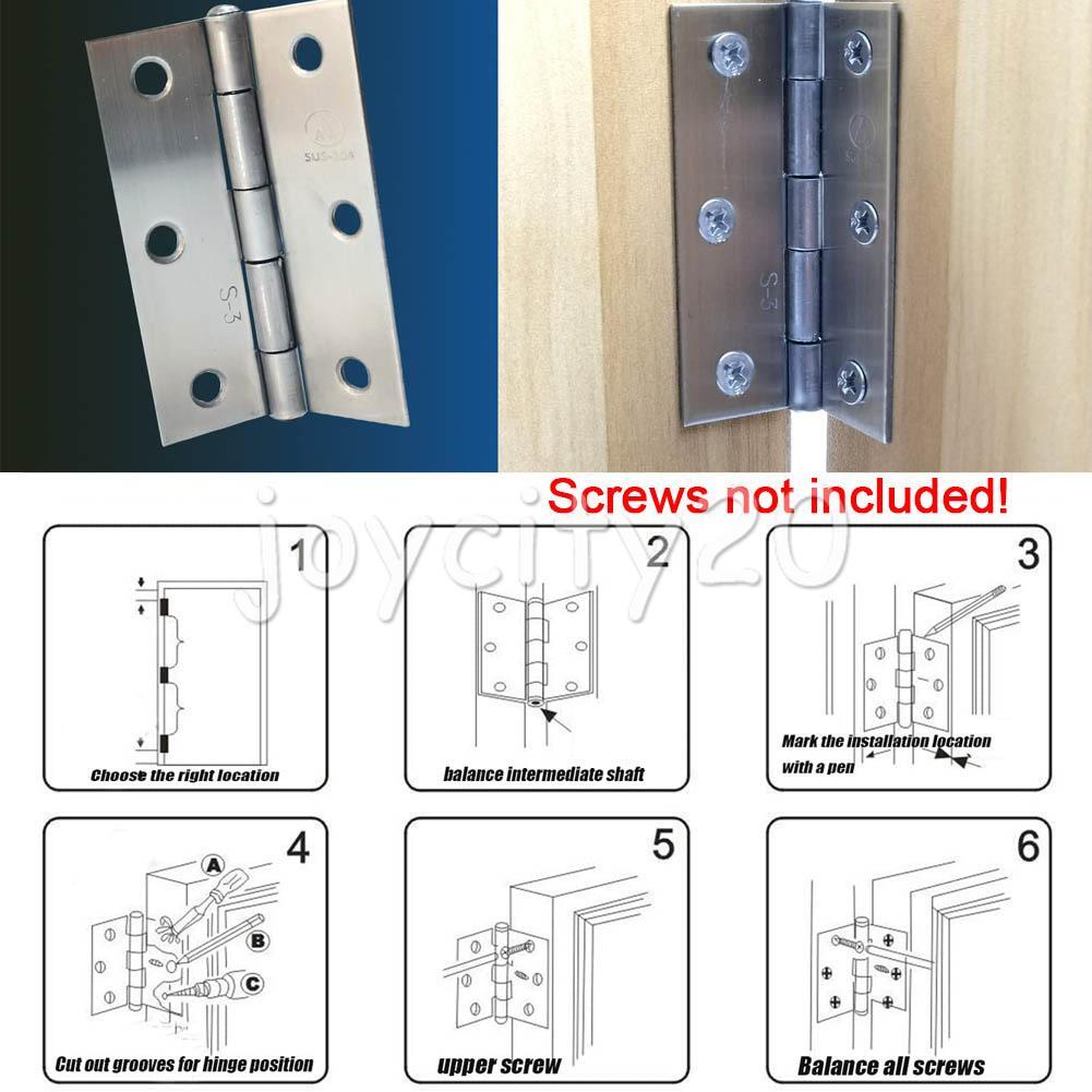 10X/ SET Stainless Steel Internal Door Hinges 3Inch 75*50mm Doors UK ...