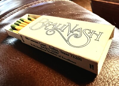 Beau Nash Cocktail Bar, Dallas, TX, Full Unstruck Matchbox | eBay