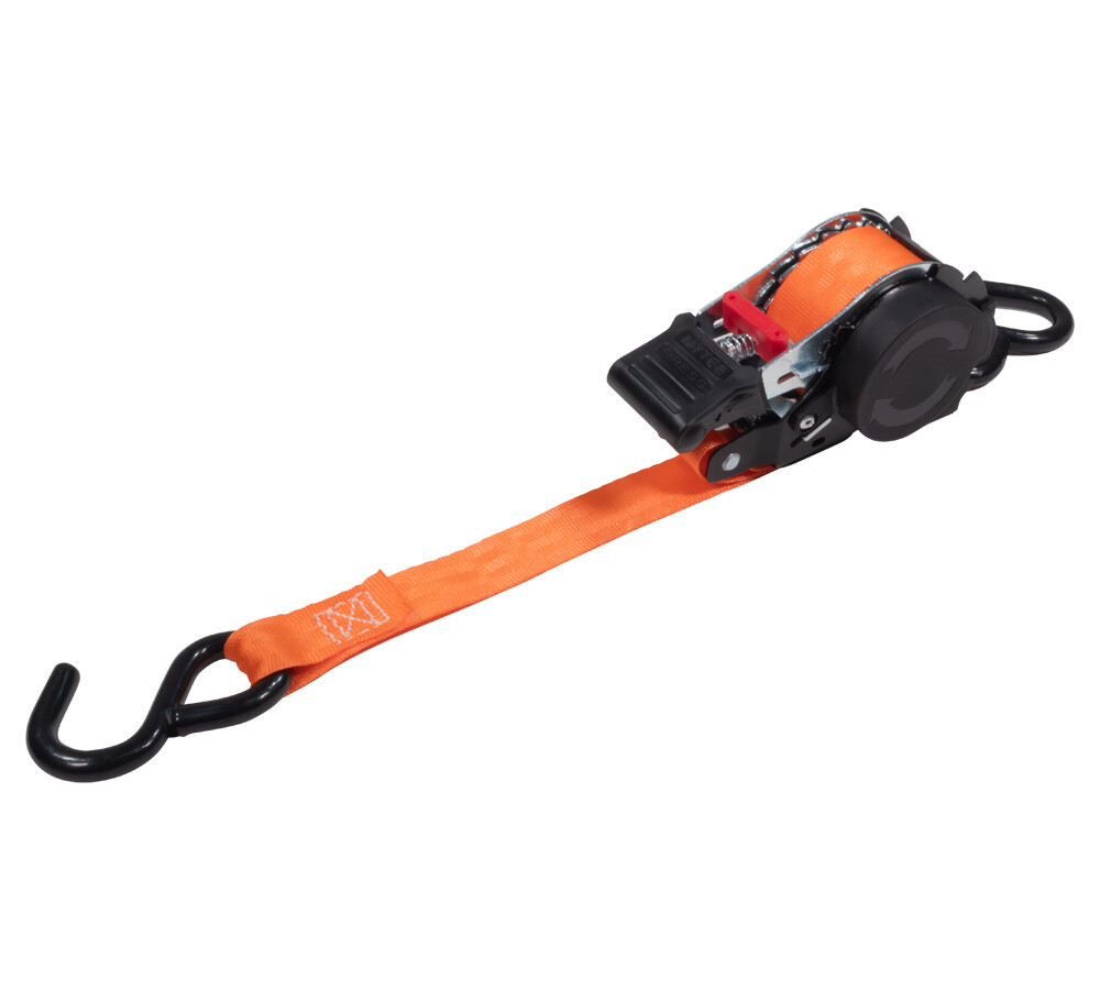 4 Pack 1"x12' Orange Auto Retractable Ratchet Straps with S Hook ...