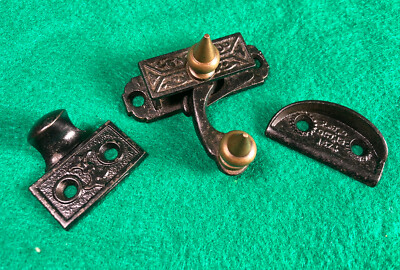Antique Victorian Window Sash Lock Lift Set Latch Hardware Pat. 1874 | eBay