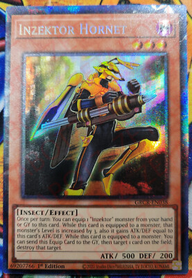 YUGIOH Inzektor Hornet GRCR-EN038 Collectors Rare 1st Edition Near Mint ...
