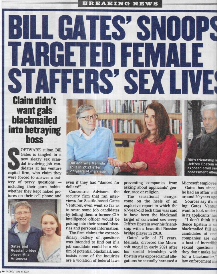 Globe Magazine Kevin Costner Titanic Sub Tragedy Bill Gate Hugh Hefner ...