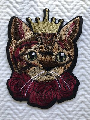 Medium Embroidered GG Style Cat Kitty Patch 4x5 Inches | eBay