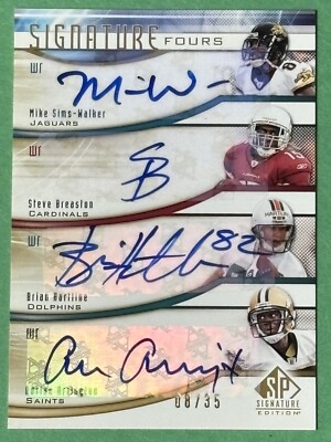 2009 SP Signature Fours Quad Autograph Auto Brian Hartline RC Rookie ...