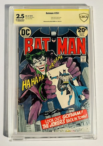Batman 251 CBCS SS 2.5 Signed By Neal Adams 1973 Classic Joker Cover!🔥 ...