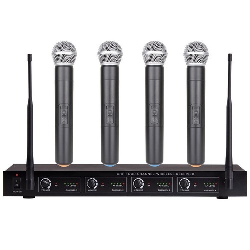 UHF Wireless Microphone Systems 4 Handheld 4 Channels Mics, For Shure ...