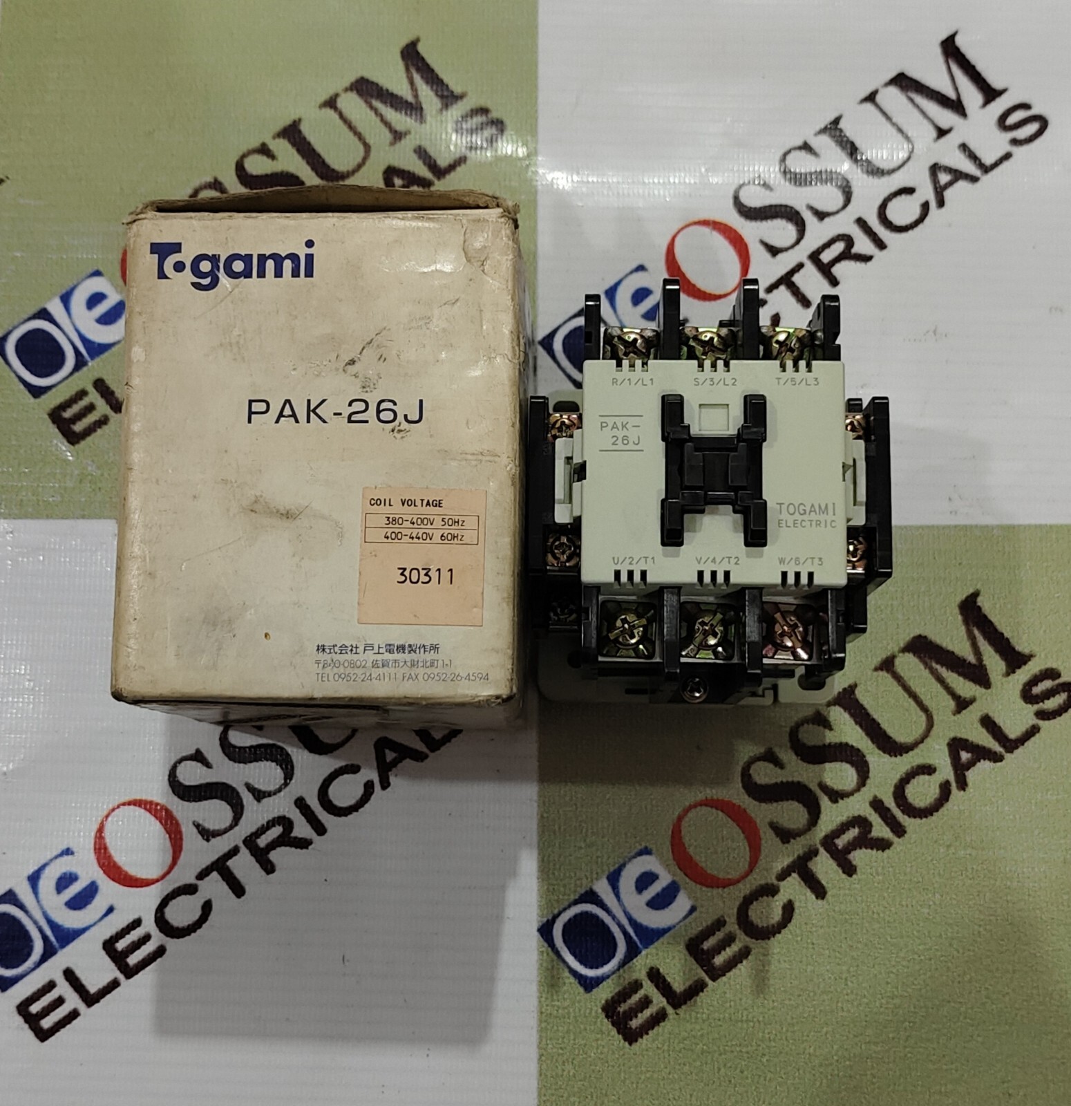 TOGAMI ELECTRIC PAK-26J MAGNETIC CONTACTOR 26AMP VOLTAGE 440VAC FAST ...