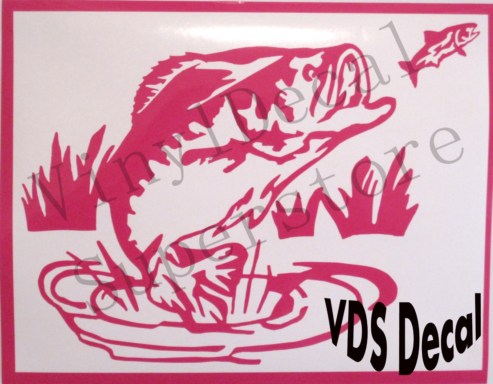 Anglers Hook JUMPING BASS CHASING FISH sticker decal | eBay