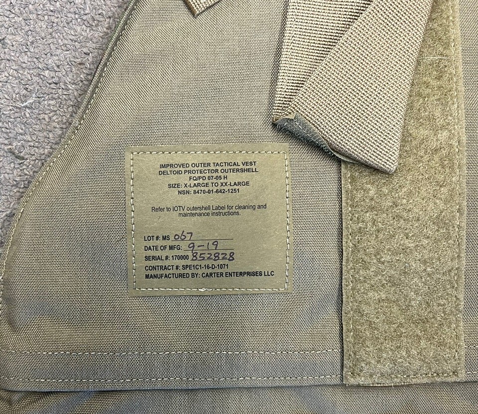 Tactical Vest Deltoid Protector Outer Shell Inserts XL XLL Scorpion OCP ...