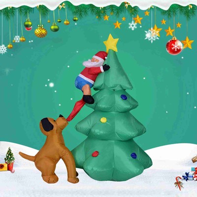 Xmas Inflatable Model 1.8 Meters Inflatable Xmas Tree With Dog Bite ...