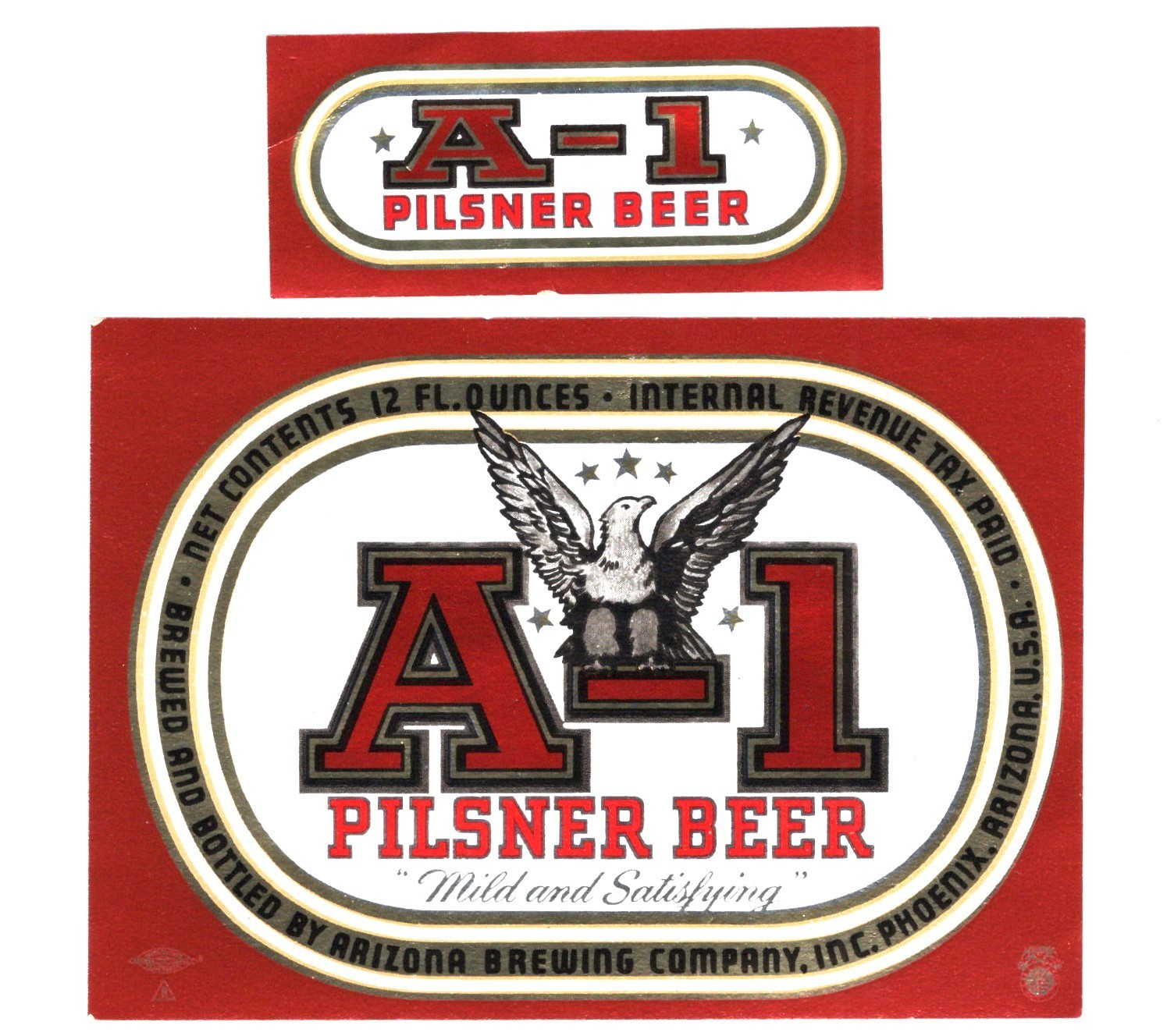 IRTP A-1 Pilsner Beer Label, Arizona Brewing, Phoenix, AZ 12 oz w/ A-1 ...