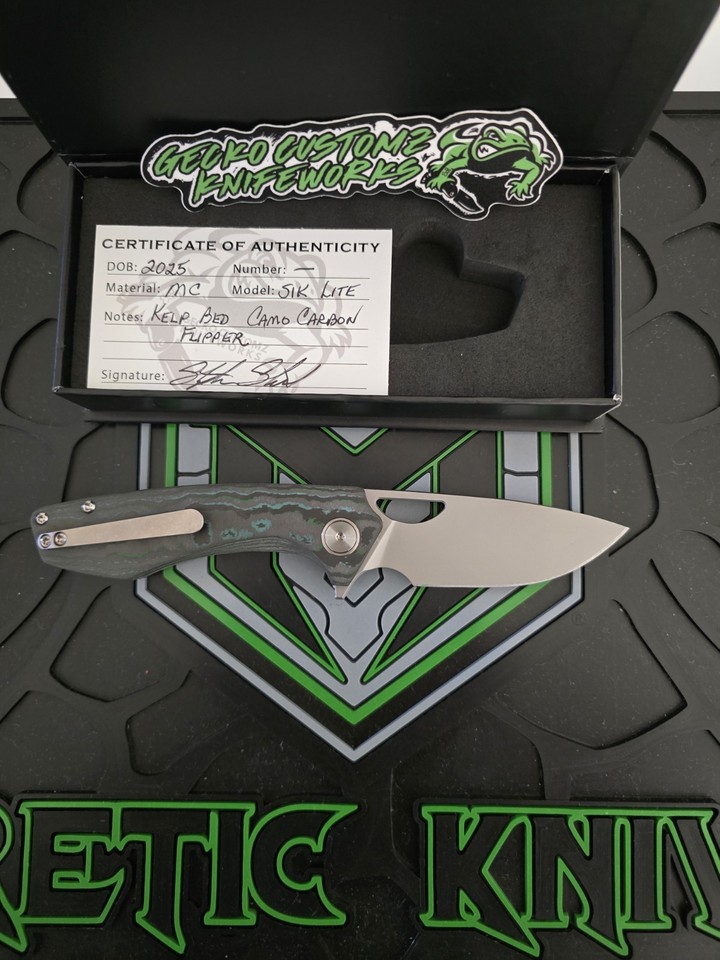 Gecko Customz Knifeworks - Sikorae Lite Flipper - Kelp Bed Camo Carbon ...