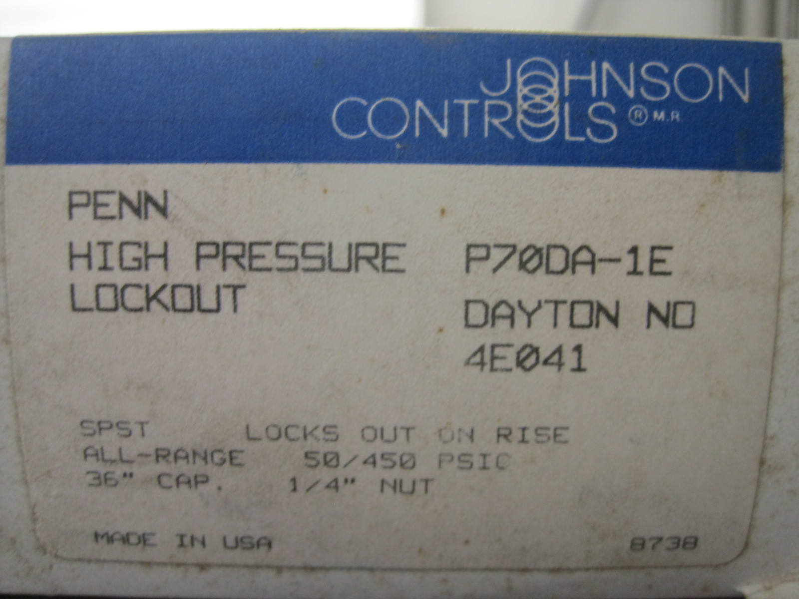 NEW JOHNSON CONTROLS P70DA-1E PRESSURE CONTROL P70DA1E | eBay