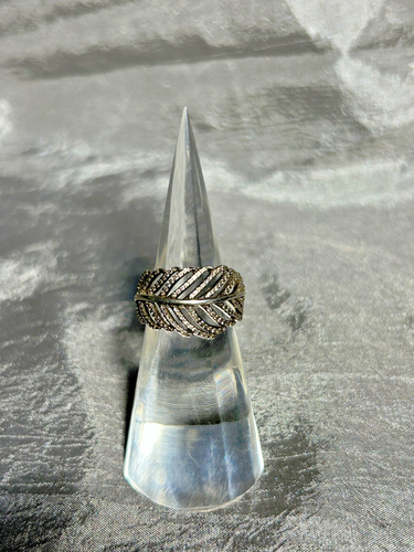 VINTAGE STERLING SILVER FERN RING ALL SET WITH DIAMONDS - SIZE 7 | eBay