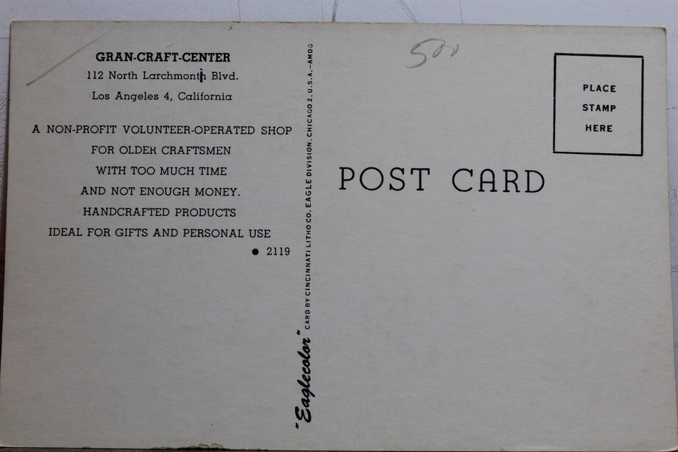 California CA Los Angeles Gran Craft Center Postcard Old Vintage Card ...