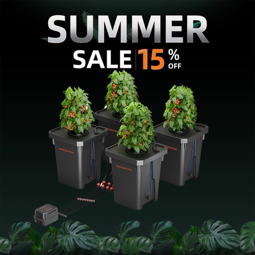 Spider Farmer 7 Gallon Hydroponics Deep Water Culture DWC System with 4 ...