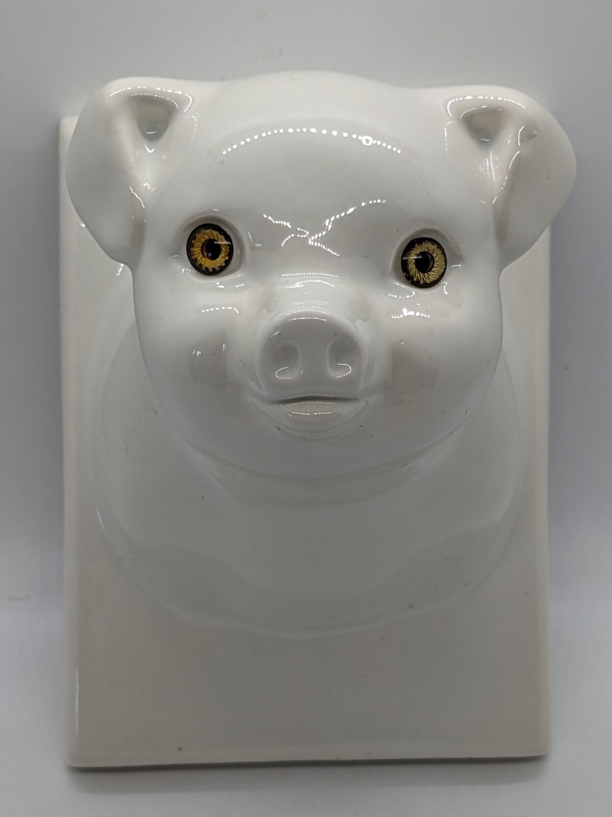 Adorable Vintage Ceramic Pig / Piglet White Wall Mount Towel Holder ...