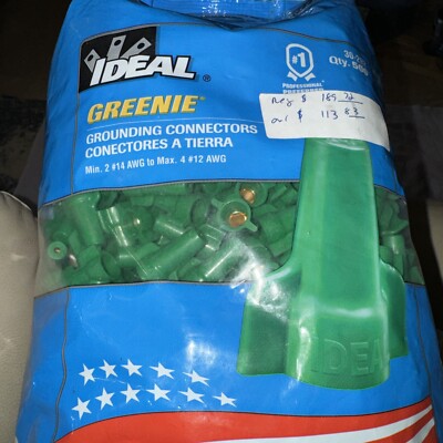 Ideal 30-292 Greenie Grounding Wire Conn, 92 Green, 500/Bag | eBay