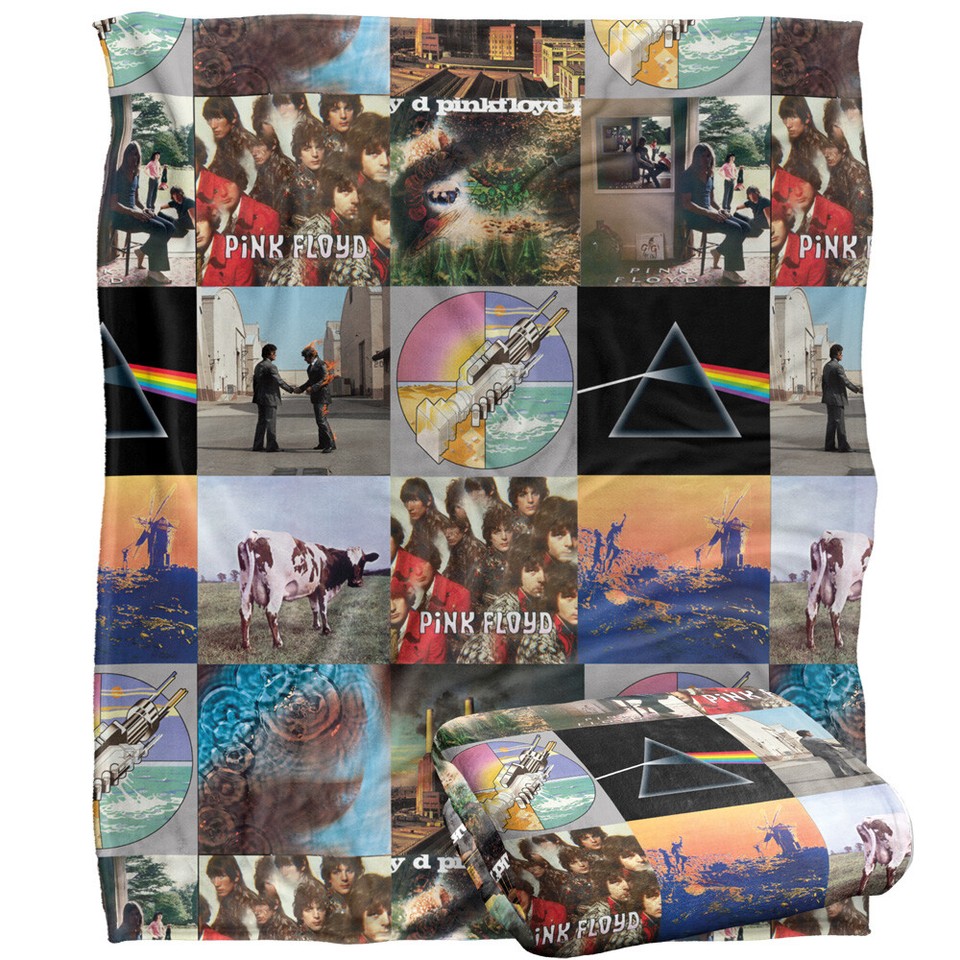 Pink Floyd Pink Floyd Album Covers Grid Pattern Silky Touch Throw ...