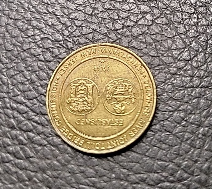 Est 1934 Delaware River Joint Toll GOOD FOR ONE PASSAGE Comm. BRIDGE ...