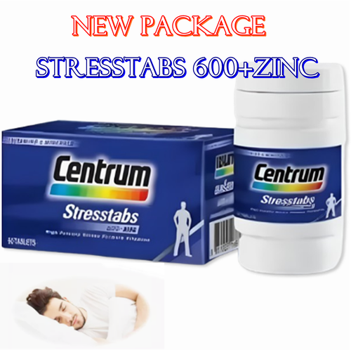 Stresstabs 600+Zinc Vitamin+Minerals High Potency Stress Formula Relax ...