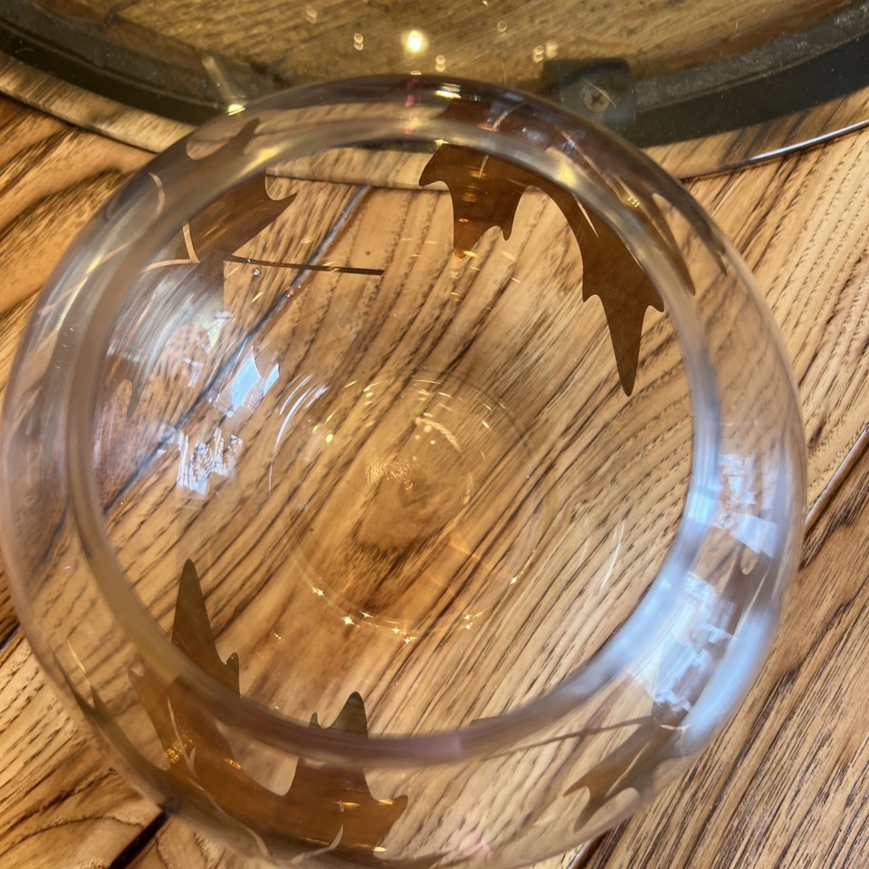 Teleflora Hand Painted DAISY VASE Clear Crystal. Gold Maple leaf ...