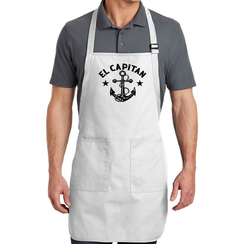Apron Cook Baking Grill BBQ Gift El Capitan Captain Anchor Boat Sailing ...