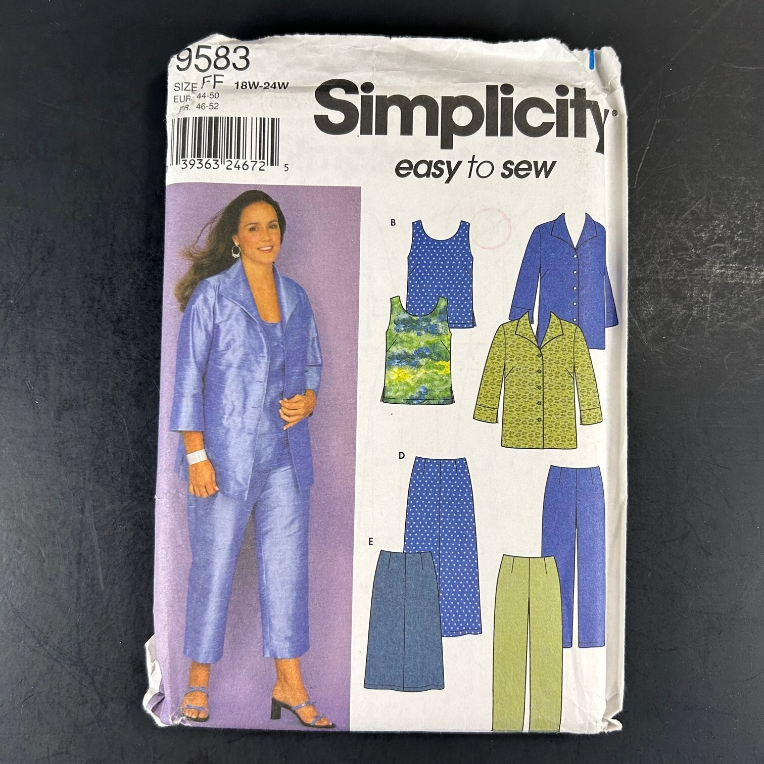 Simplicity 9583 Women's Plus Tops Pants and Skirt Uncut Size 18W-24W | eBay