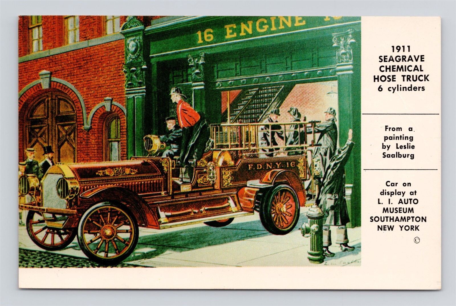 1911 Seagrave Chemical Hose Truck 6 Cylinders Fire Engine Postcard | eBay
