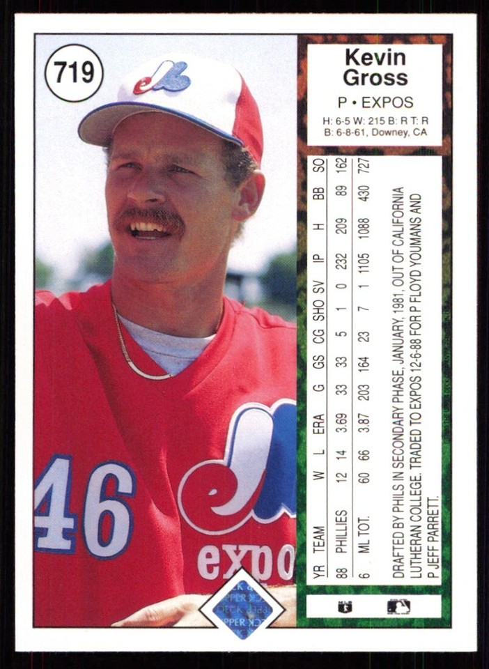 1989 Upper Deck Kevin Gross Montreal Expos #719 | eBay