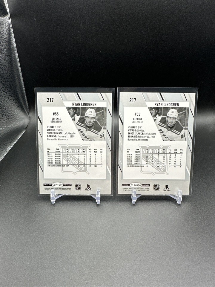 2023-24 O-Pee-Chee Ryan Lindgren #217 New York Rangers NHL Hockey lot ...