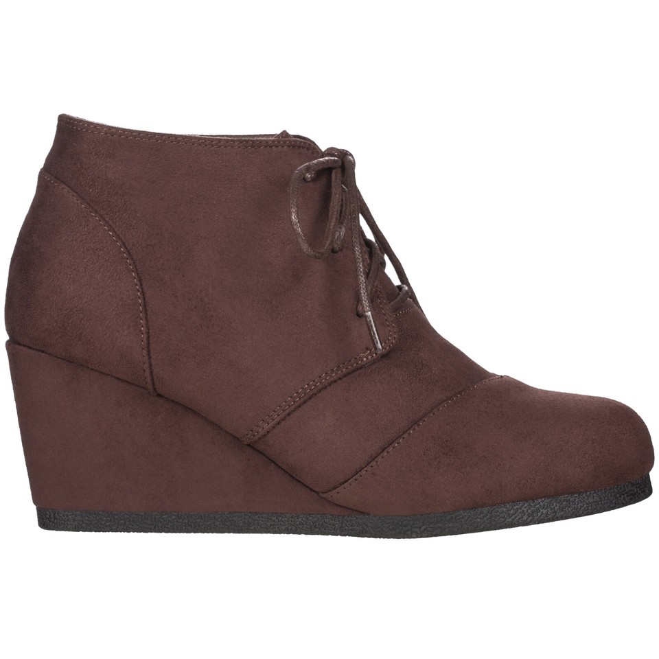 Women's Ankle Boots Wedge Heel Booties Lace Up Low Wedge Heel Booties ...