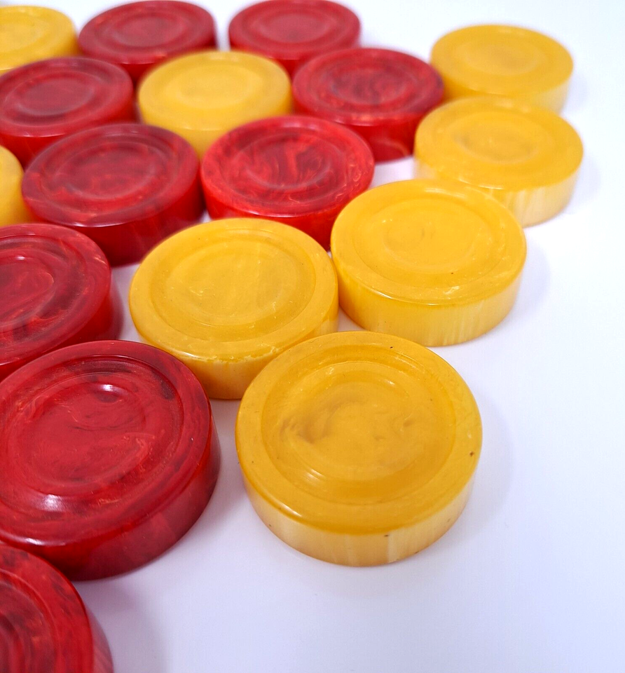 Crisloid 30 Bakelite Backgammon Butterscotch Swirl Translucent Cherry ...