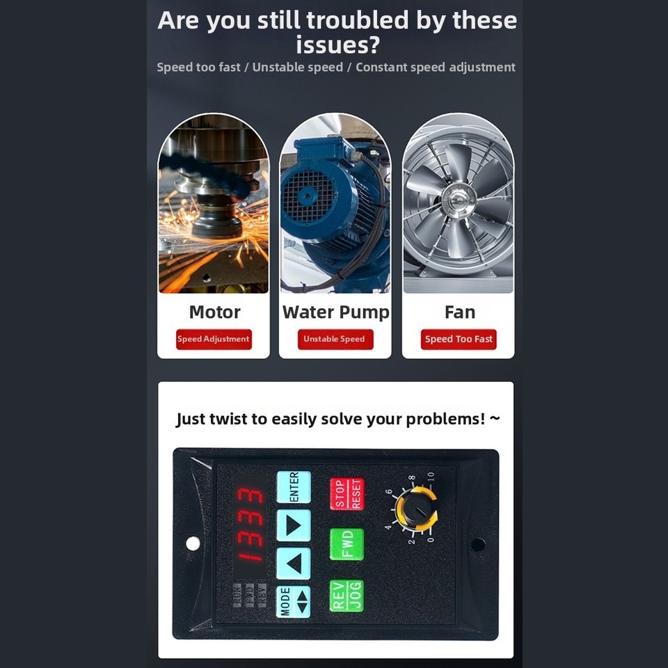 1ph To 3ph Converter 750W VFD For Pump Speed Control LED Digital ...