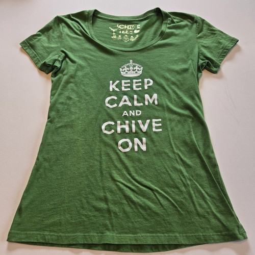 Chive Tees Keep Calm and Chive On Women Size M Green Short Sleeve T ...