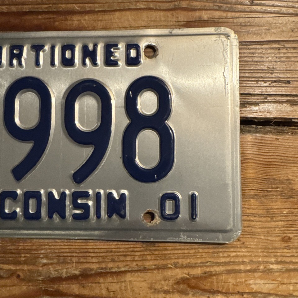 Vintage 2001 Wisconsin License Plate TRL Trailer Apportioned Embossed ...
