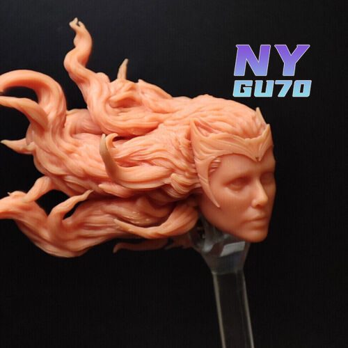 Unpainted 1/12 Scarlet Witch Wanda Head Sculpt Fit 6''ML Action Figure ...