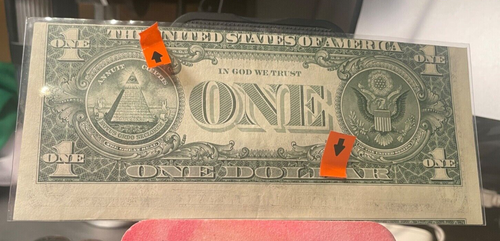 1977 A Series $1 Dollar Bill Error Crisp Misaligned Misprint Miscut ...