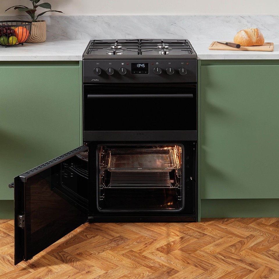 CDA CFD600MB Free Standing Dual Fuel Cooker with Gas Hob 60cm Black A ...