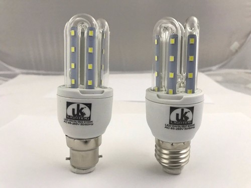 SMD LED Bulb Light 2 x 5W Corn Lamp B22/E27 2U Shape Cool White 6000K ...