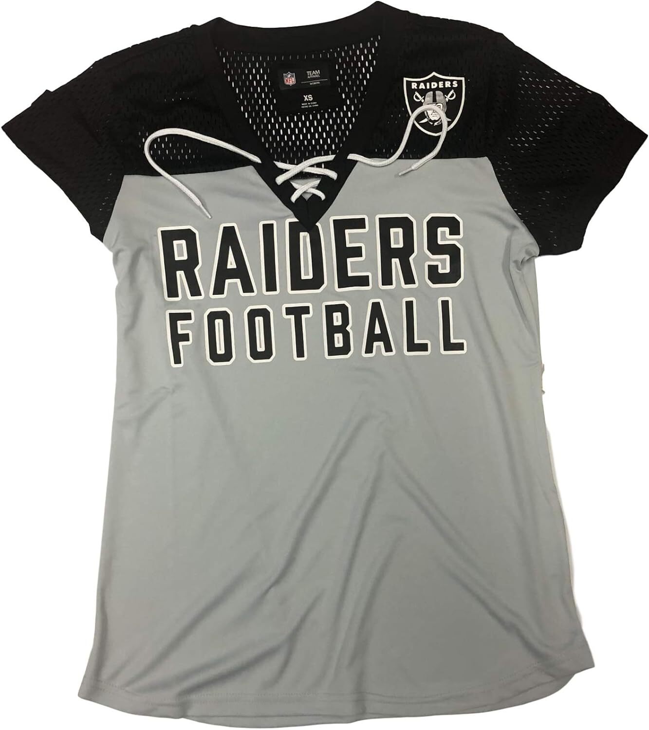 G-III Sport Las Vegas Raiders Shake Down Lace Up Women's Mesh Jersey ...