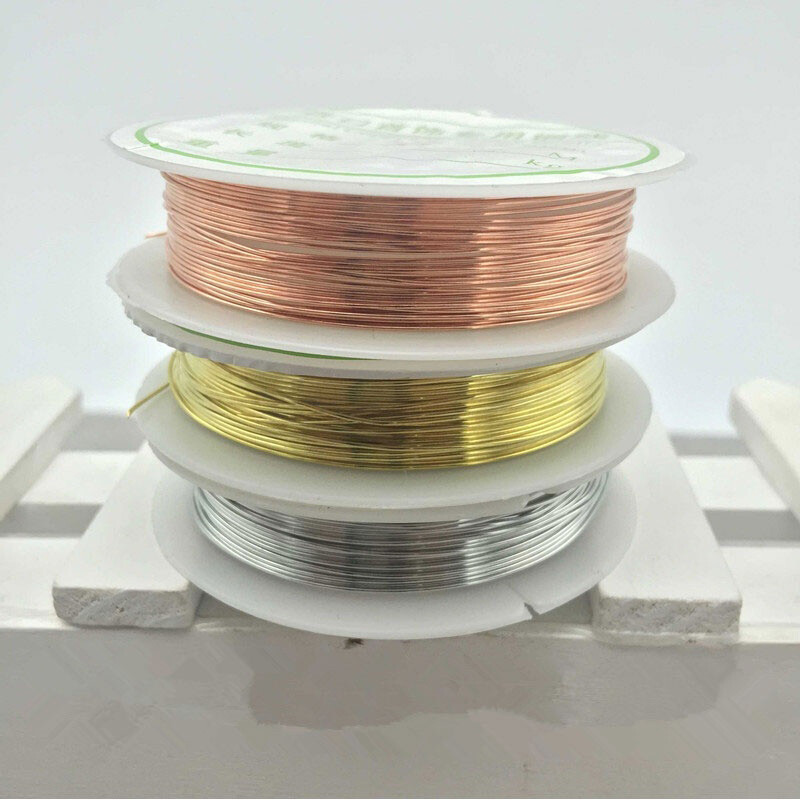 1 Roll Brass Silver Gold Soft Copper Wire Line for DIY Jewelry Making 0 ...