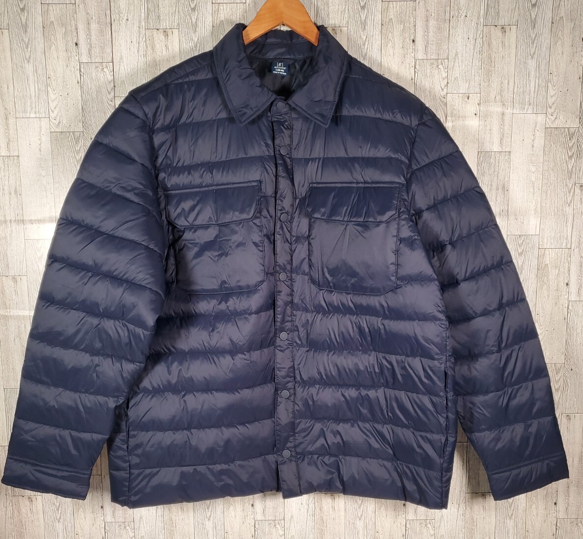 George PUFFER Jacket Mens LARGE (42-44) w/Snaps NAVY BLUE NEW | eBay