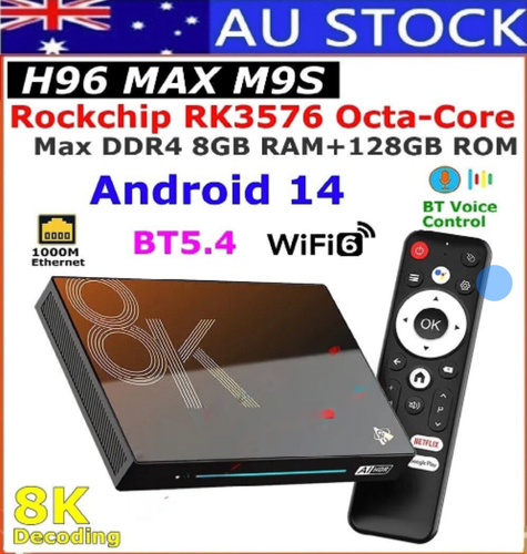 H96 Max M9S OCTA 8 core Android 14 AI TV Box RK3576 8GB RAM 128GB ROM ...