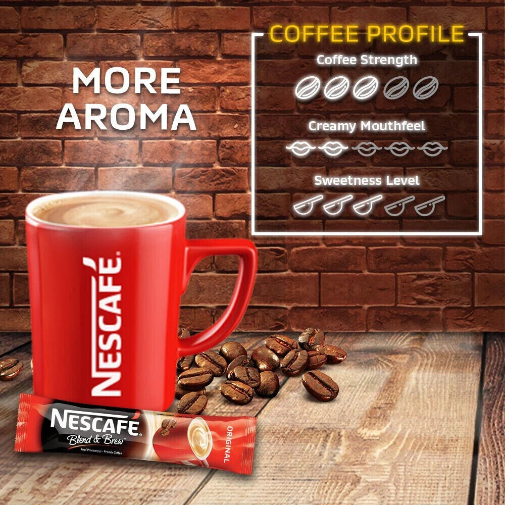 Nestle NESCAFE 3 in 1 Original Instant Coffee Aromatic & Balanced 18g x ...
