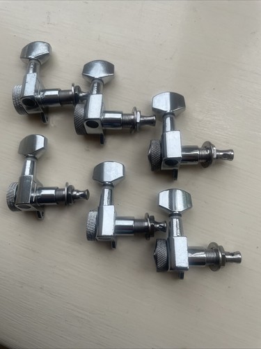 6x In Line Left Hand 18:1 Ratio Chrome Locking Tuners for Fender Strat ...