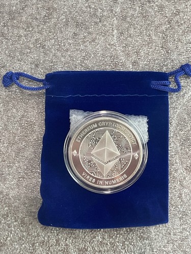 NEW ETHEREUM ETH Cryptocurrency Pure .999 Silver Round IN A CAPSULE ...